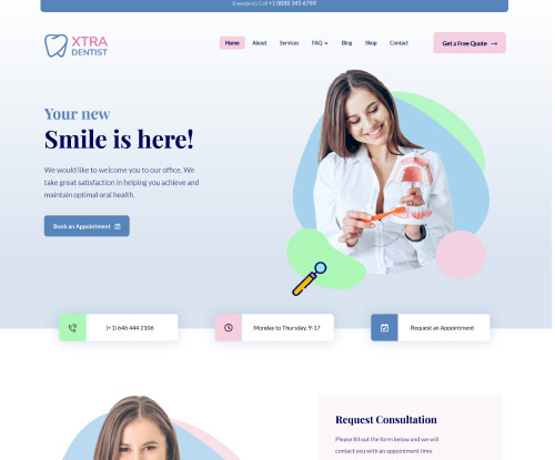 Dentist WordPress Theme – XTRA Elementor WP Theme