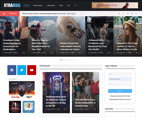 Magazine WordPress Theme – XTRA WP Theme