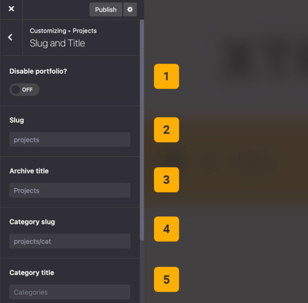 Theme Options: Portfolio Slug & Title – XTRA Tutorials