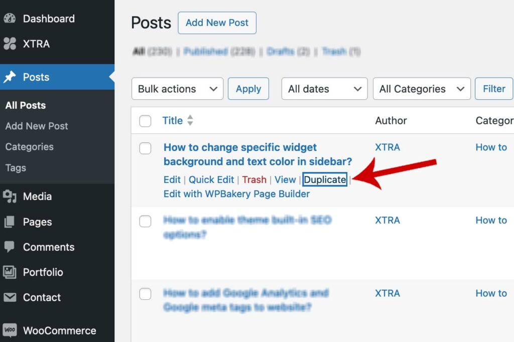 How to Duplicate Posts, Pages, and Widgets? – XTRA Tutorials