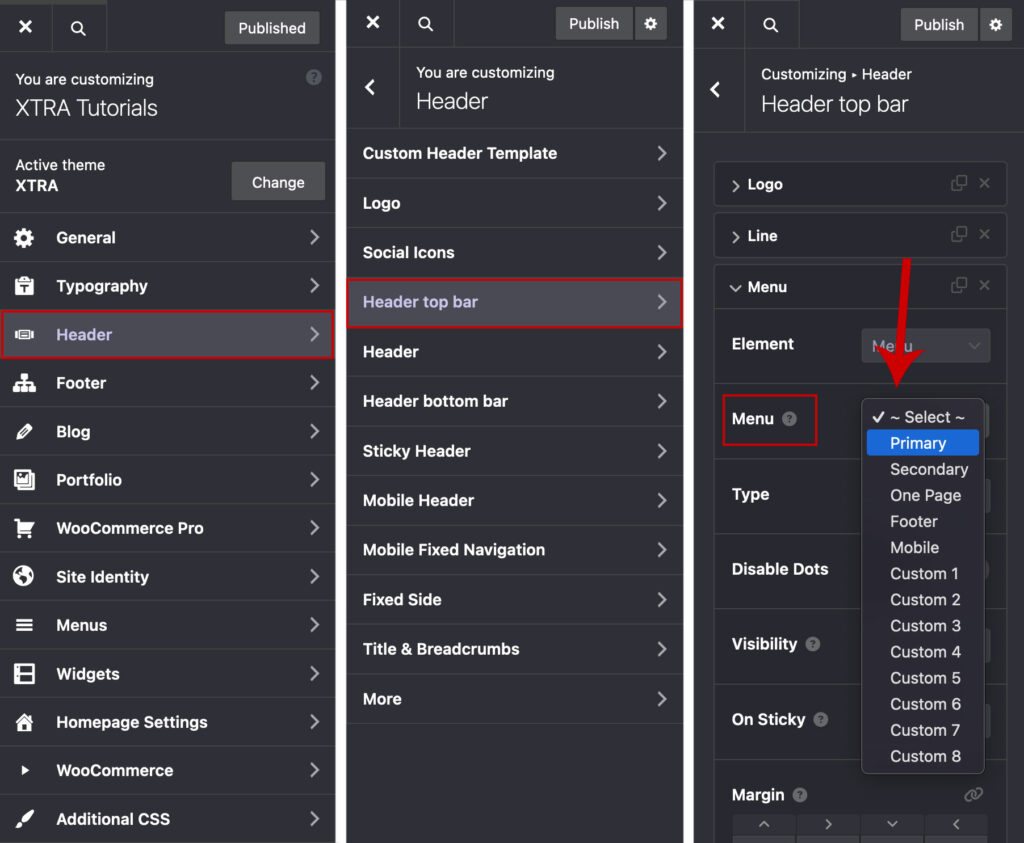 How to Change the Menu Display Location? – XTRA Tutorials