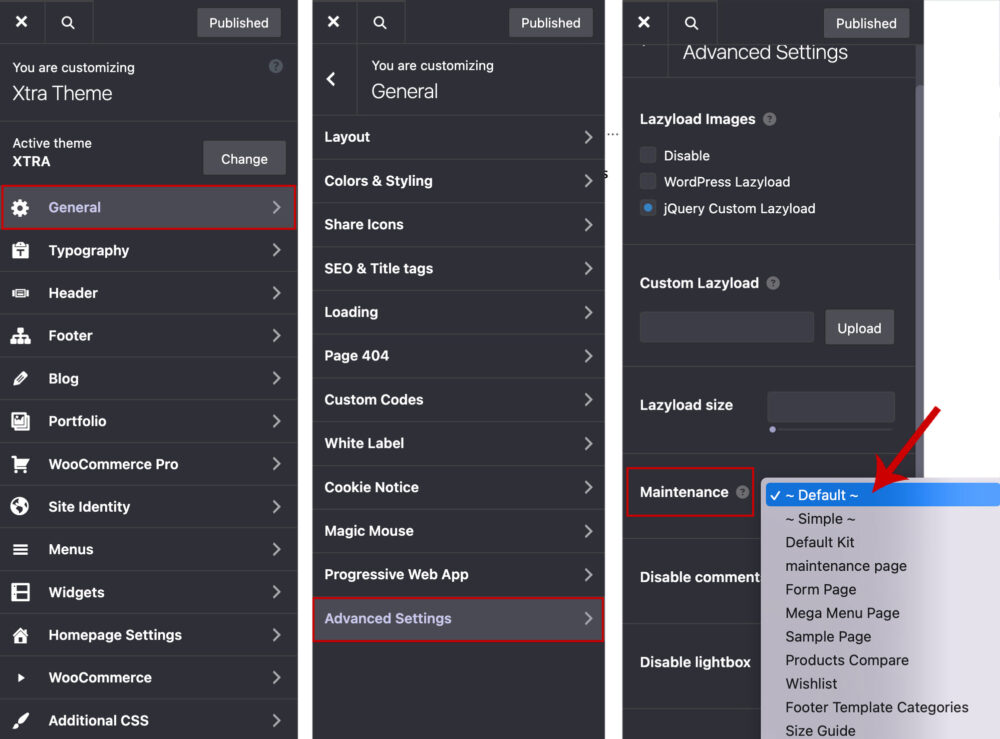 How to Disable Maintenance Mode on Xtra WordPress Theme? – XTRA Tutorials