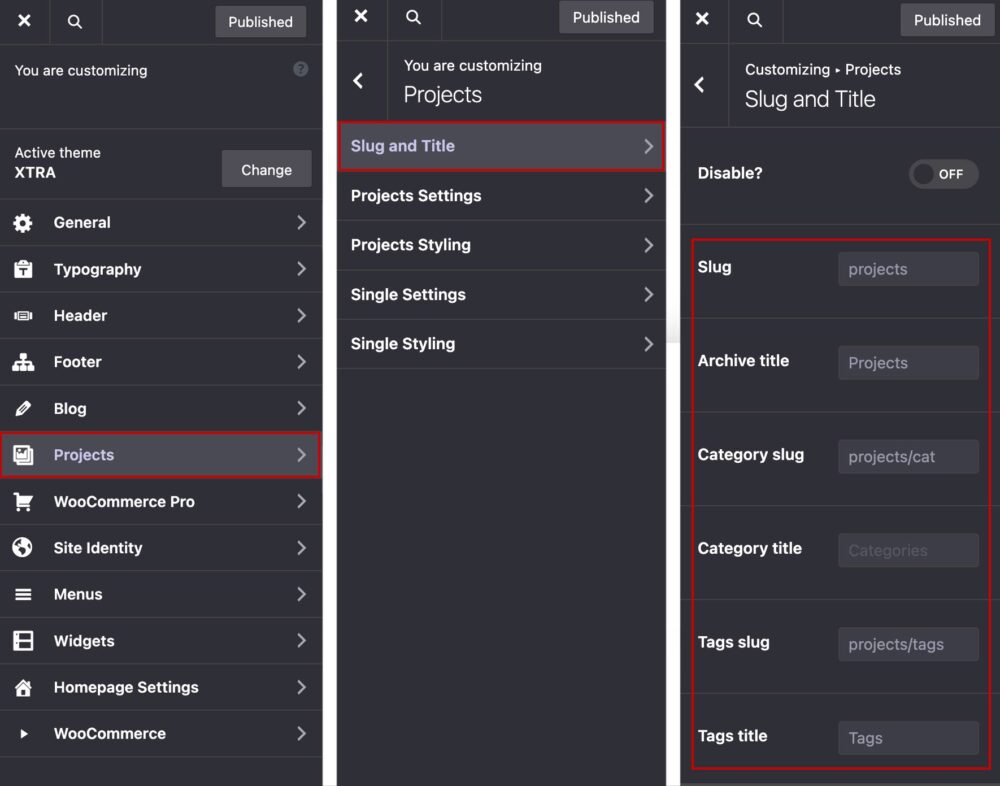How to Change the Title and Slug of Portfolio/Projects ? – XTRA Tutorials