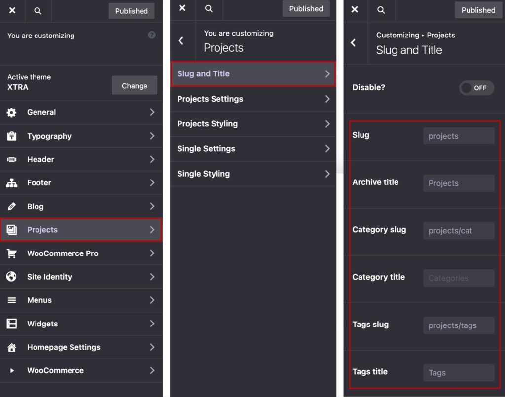 How to Change the Title and Slug of Portfolio/Projects ? – XTRA Tutorials