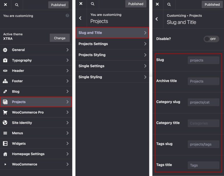 How to Change the Title and Slug of Portfolio/Projects ? – XTRA Tutorials